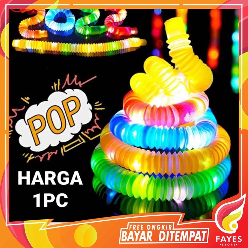 Jual FAYES Pop Pipes LED Mainan Viral Anak / Light Up Pop Tubes LED ...
