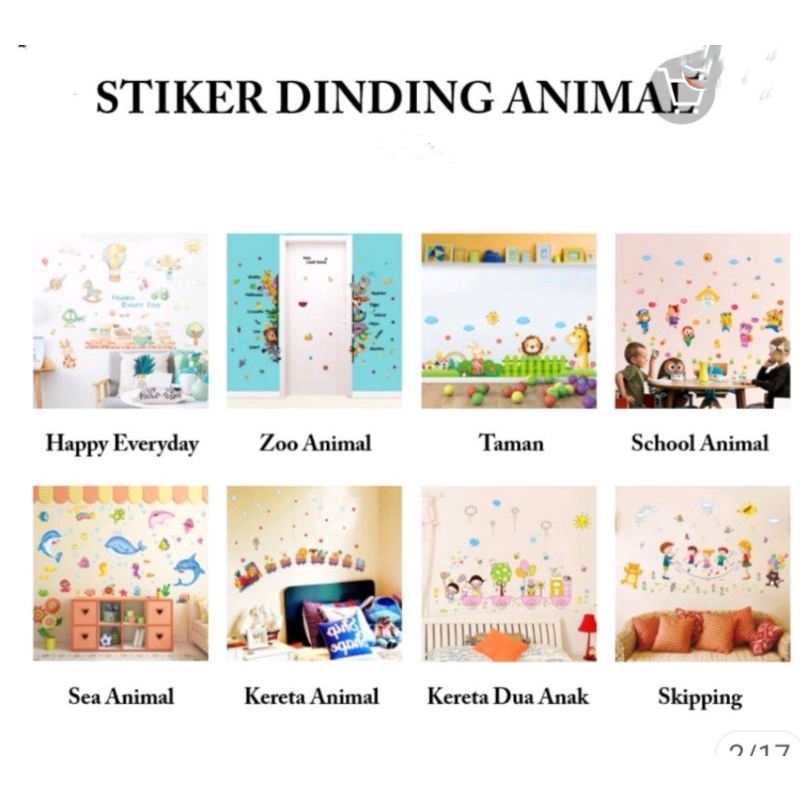 Jual shineholi⚡DIY Wallpaper Dinding / Sticker Dinding Motif Binatang ...