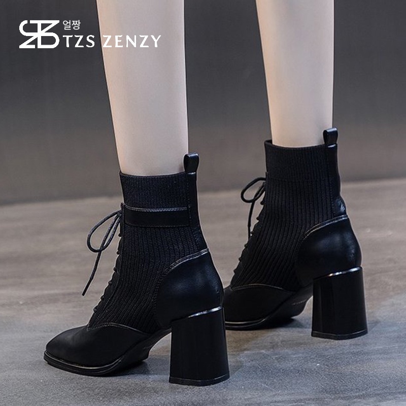 Jual TZS Zenzy Clarine Heels - Sepatu Boots Heels Wanita - Boots Heels ...