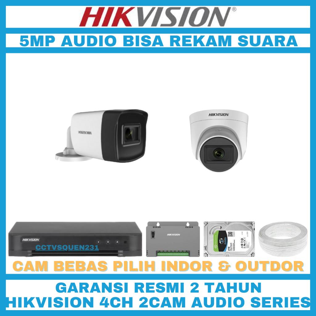 Jual PAKET CCTV HIKVISION 5MP 4 CHANNEL 2 CAMERA TURBO HD AUDIO SERIES ...
