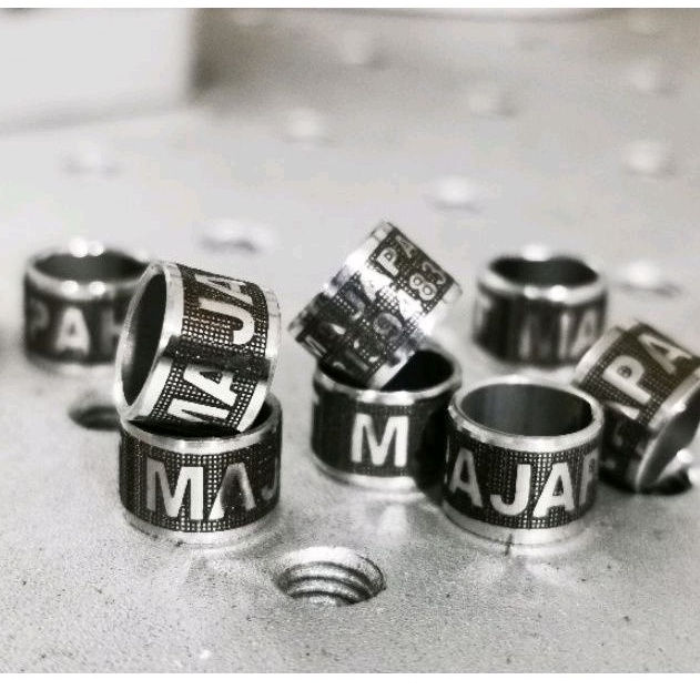 Jual RING BURUNG BAJA MERPATI NURI BAJA MOTIF LASER GRATIS BIKIN NAMA ...