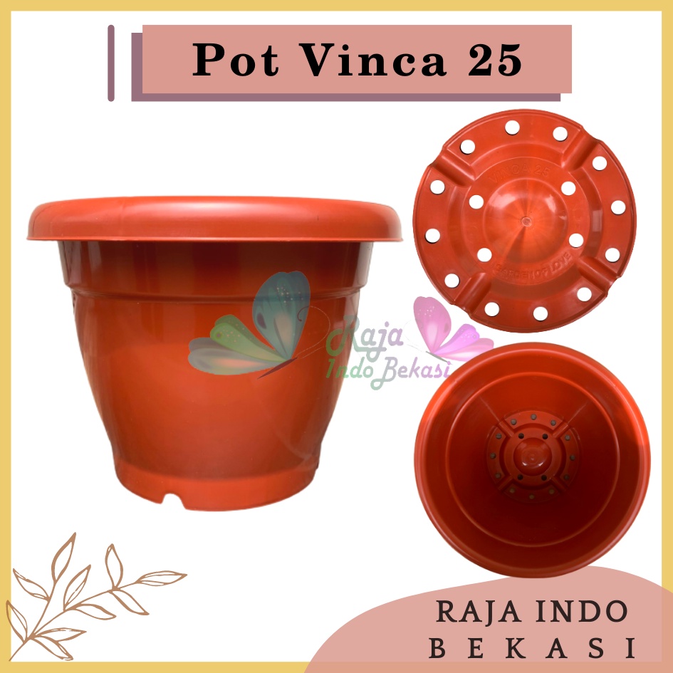 Jual Pot Bunga Vinca 25 Polos Merah Bata Merah Coklat Terracota ...