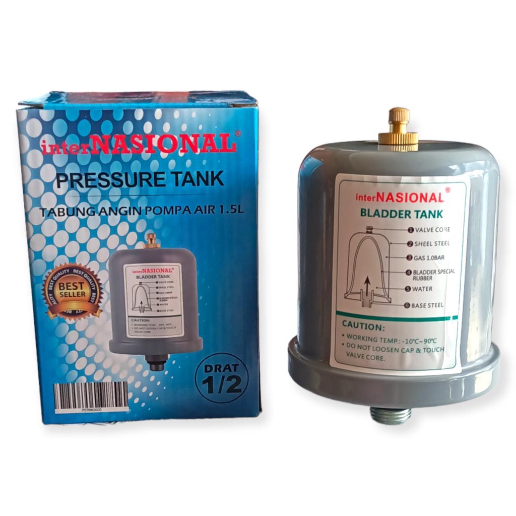 Jual Tabung Angin Pompa Air 1.5 Liter Pressure Tank 1/2 inch Bladder ...