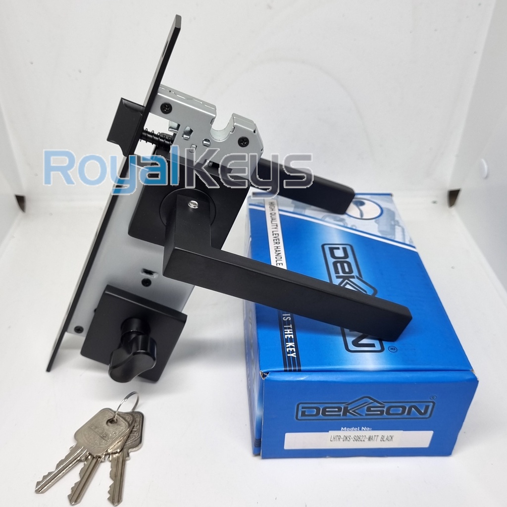 Jual Paket Set Handle Dekson Dekkson LHTR 0822 SQ Hitam Knob Pintu Kayu ...