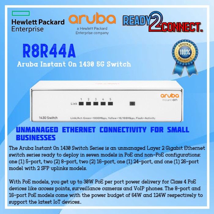 Jual HPE R8R44A Aruba Instant On 1430 5G Switch | Shopee Indonesia