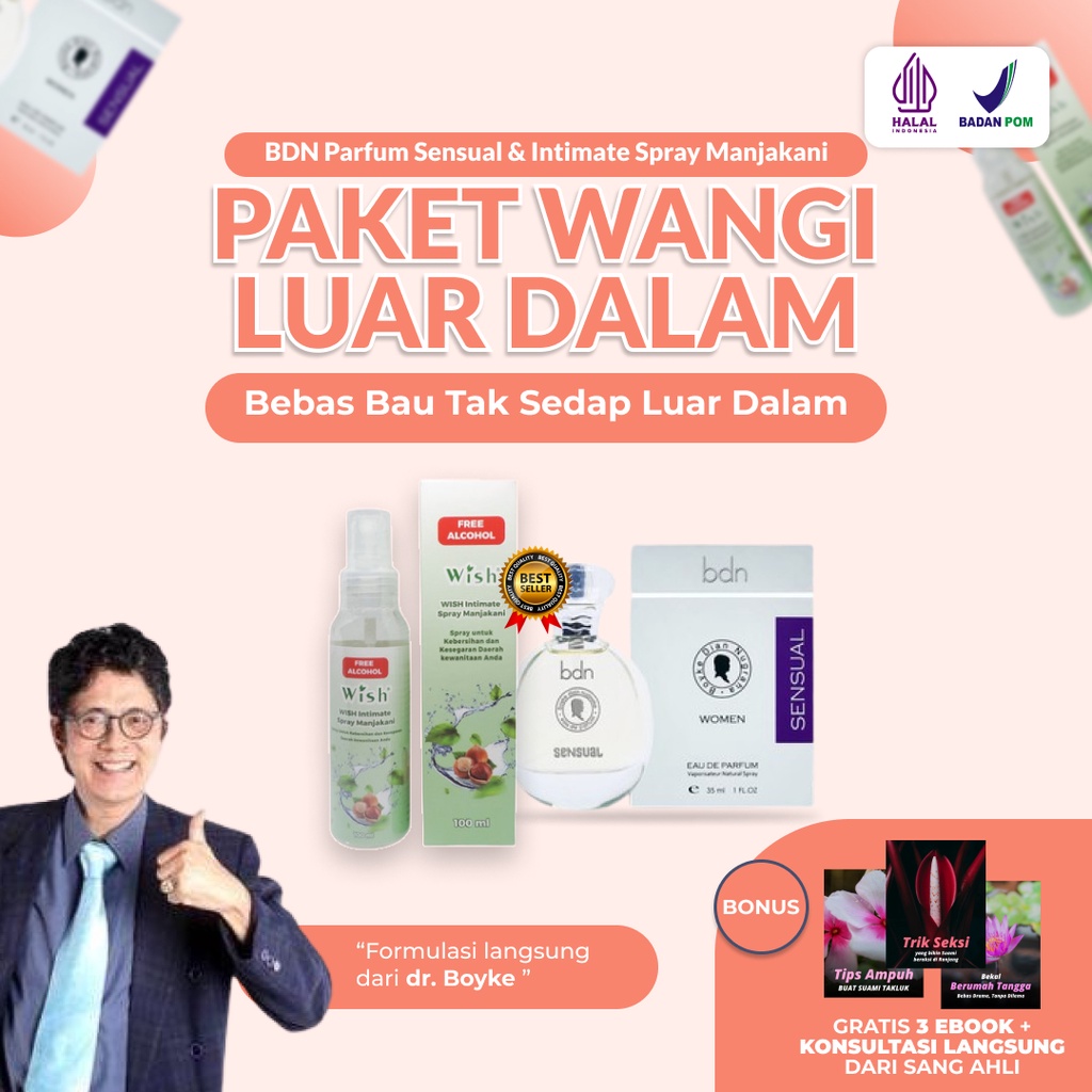 Jual PAKET WANGI LUAR DALAM Dr Boyke BDN Parfum Sensual Intimate Spray Manjakani | Shopee Indonesia