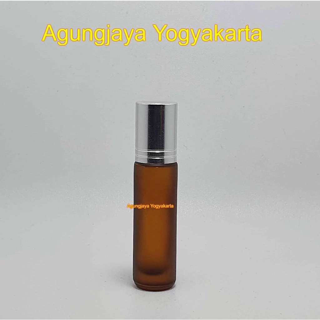 Jual Botol Roll On 6 ml Amber Frosted Silver Shiny / Botol Parfum 10 ml ...