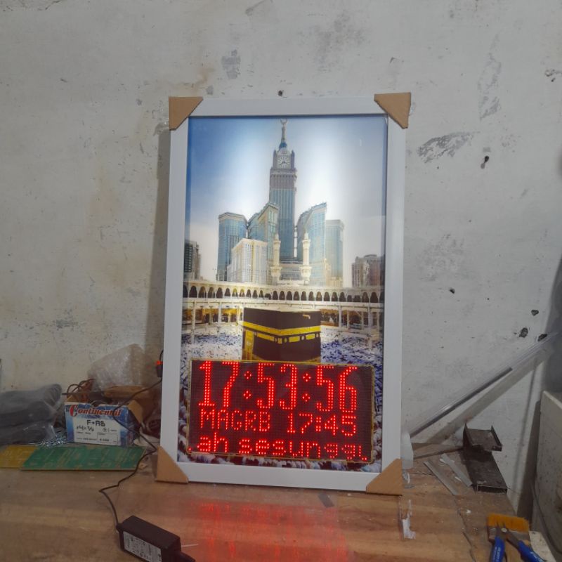 Jual Jam digital sholat rumah//kantor//toko//ruang kerja//ukuran60cmx35cm | Shopee Indonesia