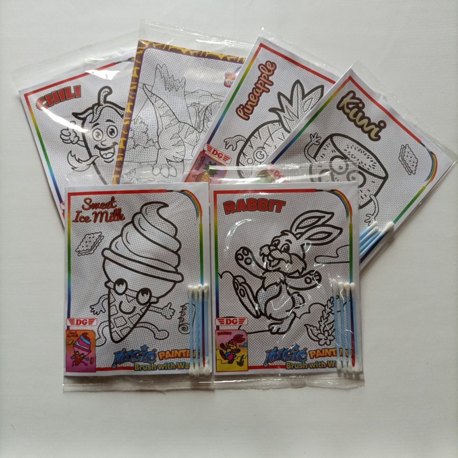 Jual Mainan Magic Painting Mewarnai dengan cotton bud mewarnai dengan ...