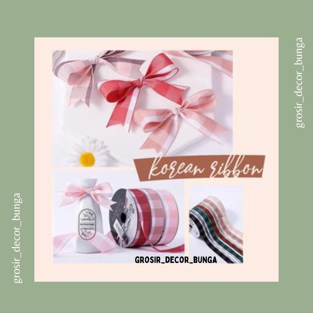 Jual [SW] 1M PITA MOTIF KOTAK LEBAR 2.6CM PREMIUM (ECER PER METER) PITA ...