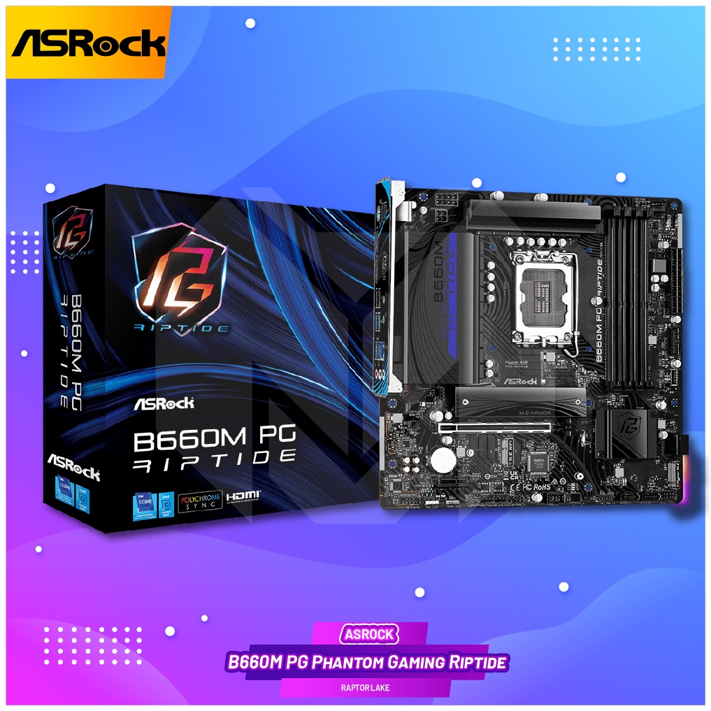 Jual Asrock B660M PG Phantom Gaming Riptide Intel LGA1700 B660 DDR4 ...