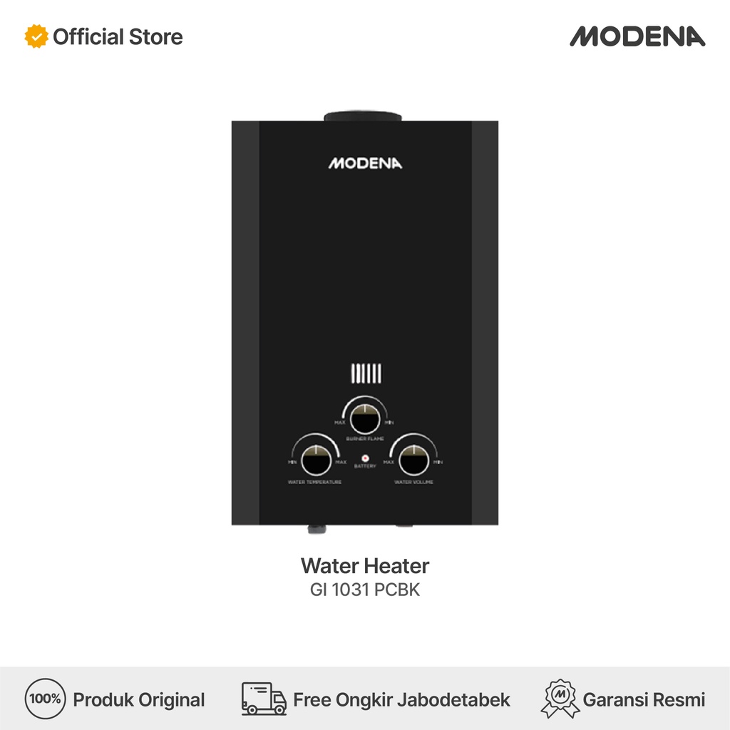 Jual MODENA Tankless Gas Instant Water Heater - GI 1031 PCBK | Shopee ...