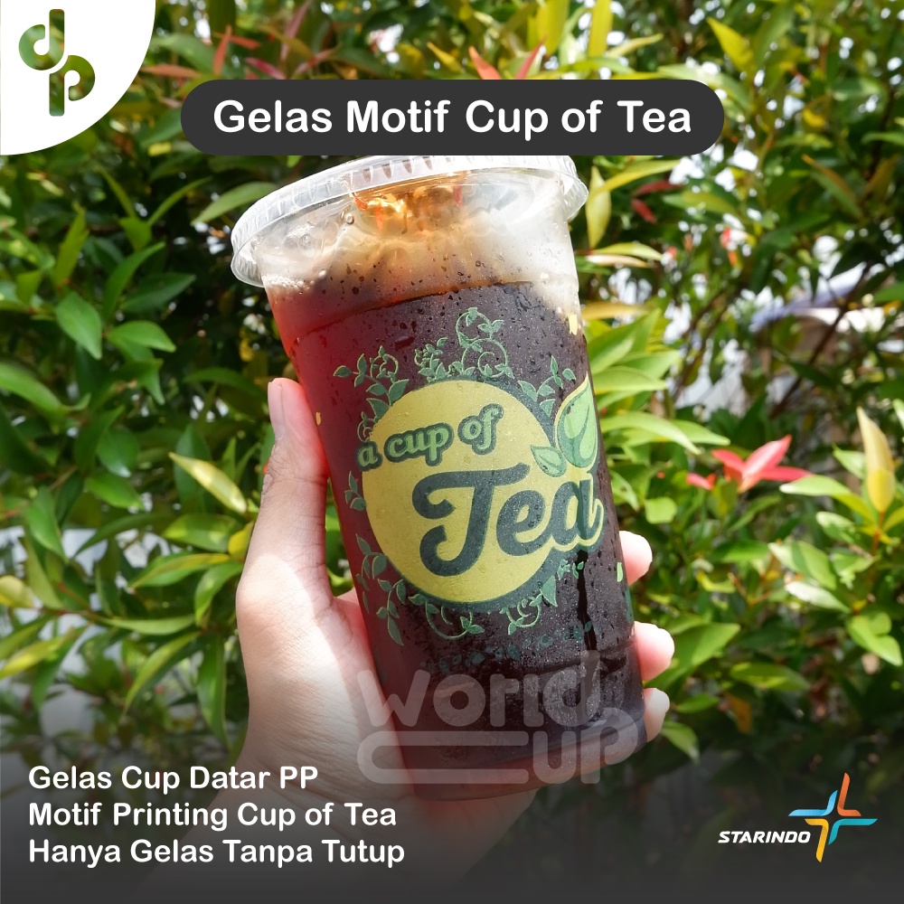 Jual Gelas Plastik Motif Teh Cup of Tea PP Starindo 16 Oz - 22 Oz ...