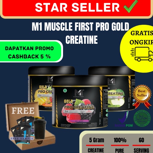 Jual M1 Muscle First Pro Creatine Monohydrate 300 Gram 300 gr Halal ...