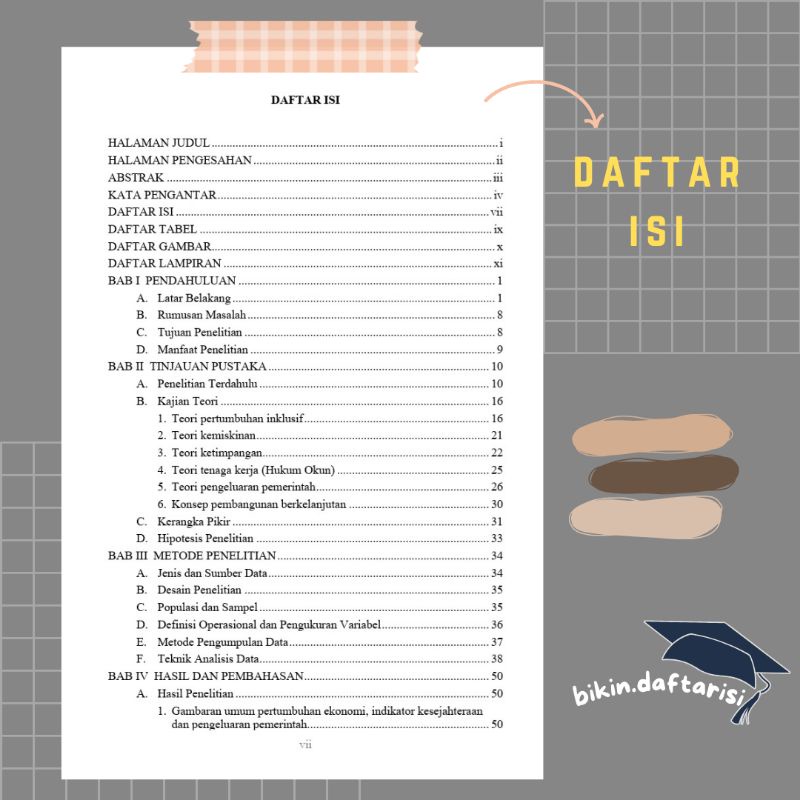 Jual Jasa pembuatan daftar isi | daftar isi | daftar tabel | daftar ...