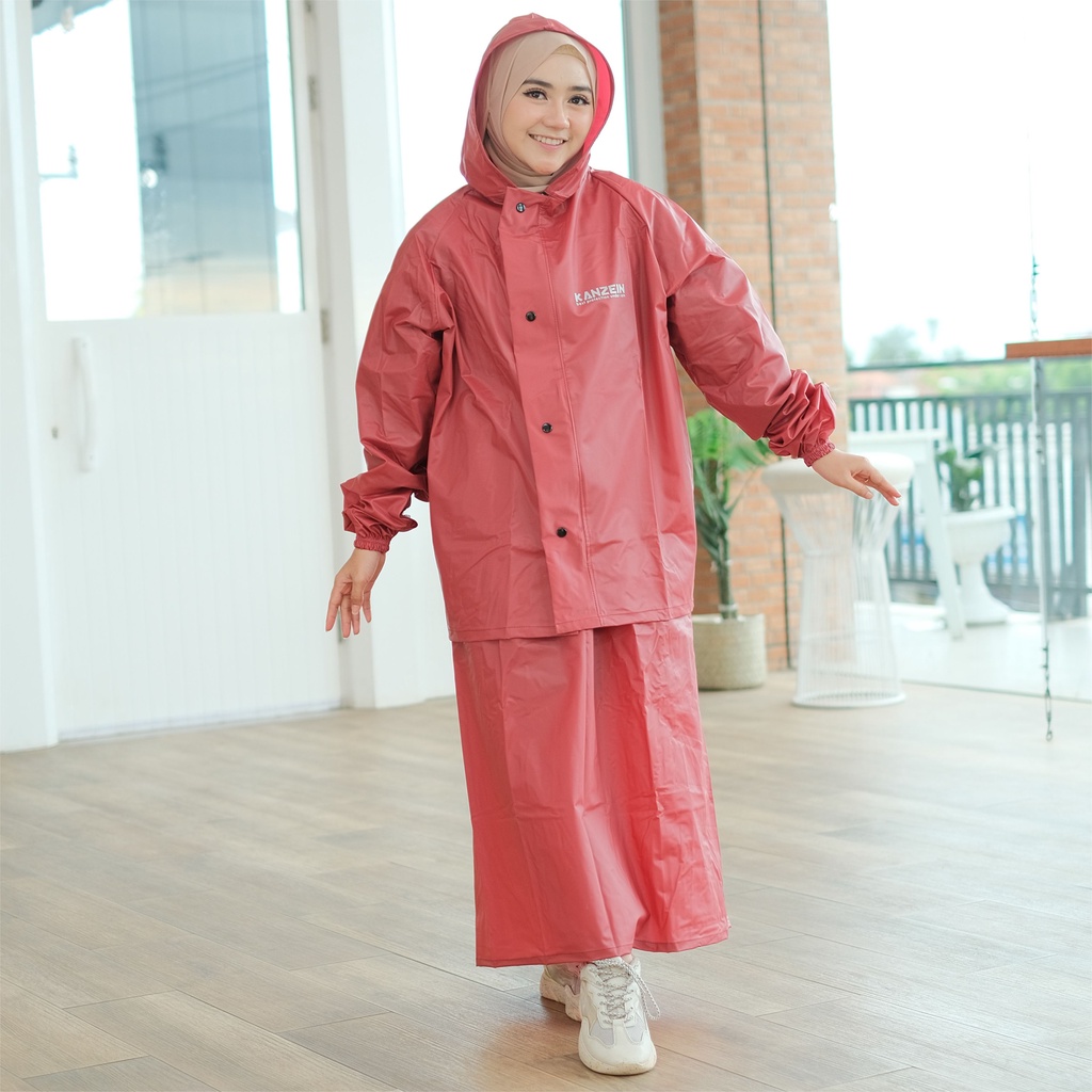 Jual KANZEIN JAS HUJAN SETELAN JAKET ROK WANITA CEWE LENTUR AWET ANTI ...