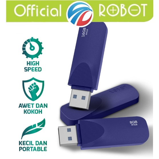 Jual ROBOT RF508 / RF516 Flashdrive / Flashdisk 8GB, 16GB USB 3.0 High ...