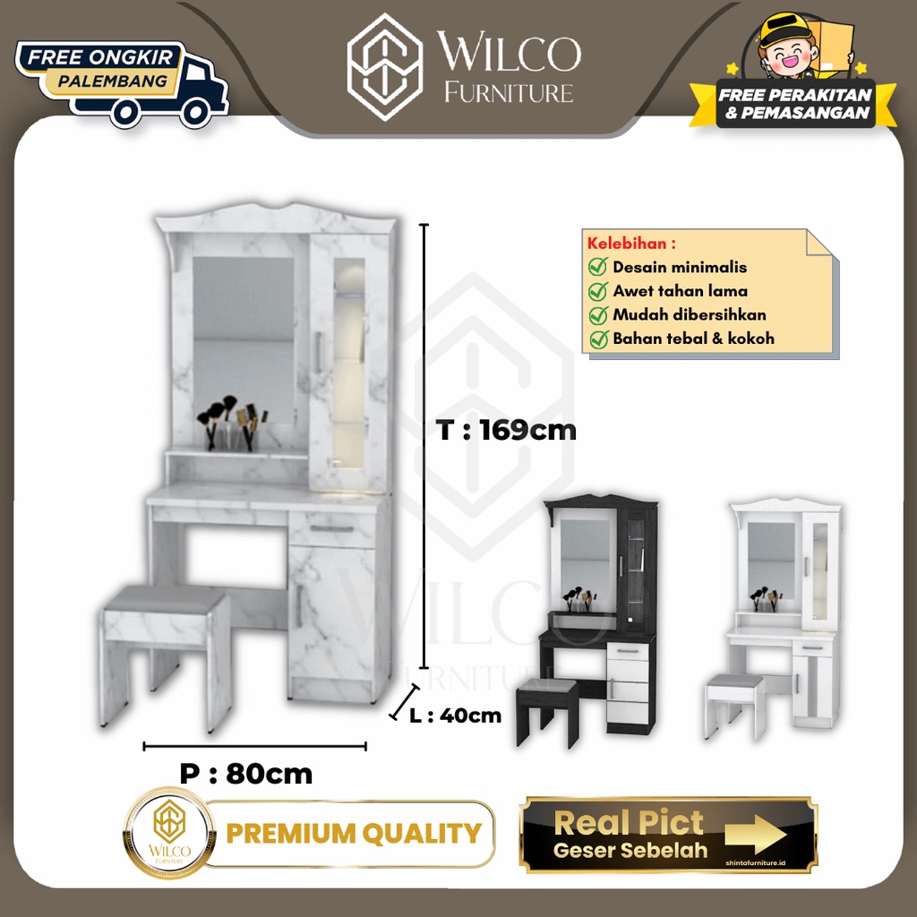Jual Meja Rias Motif Marmer / Meja Rias Azura Marble Murah-Palembang ...