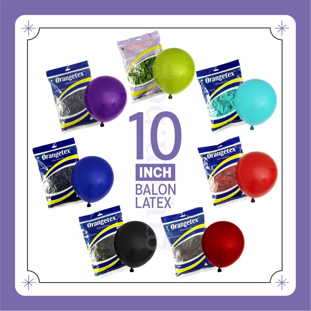 Jual 10 INCH PACK BALON LATEX ORANGETEX - 10INCH BALON ULANG TAHUN ...