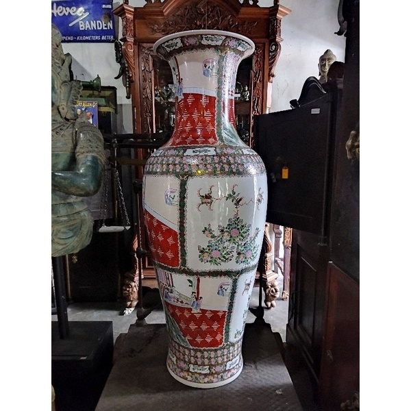 Jual Vas Pot Guci Famille Rose Keramik Cina Original | Shopee Indonesia