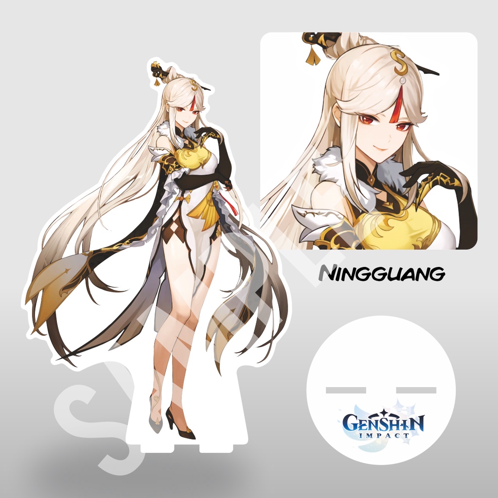 Jual GI LIYUE Akrilik Standee Aether Beidou Chongyun Ganyu Hutao Keqing ...