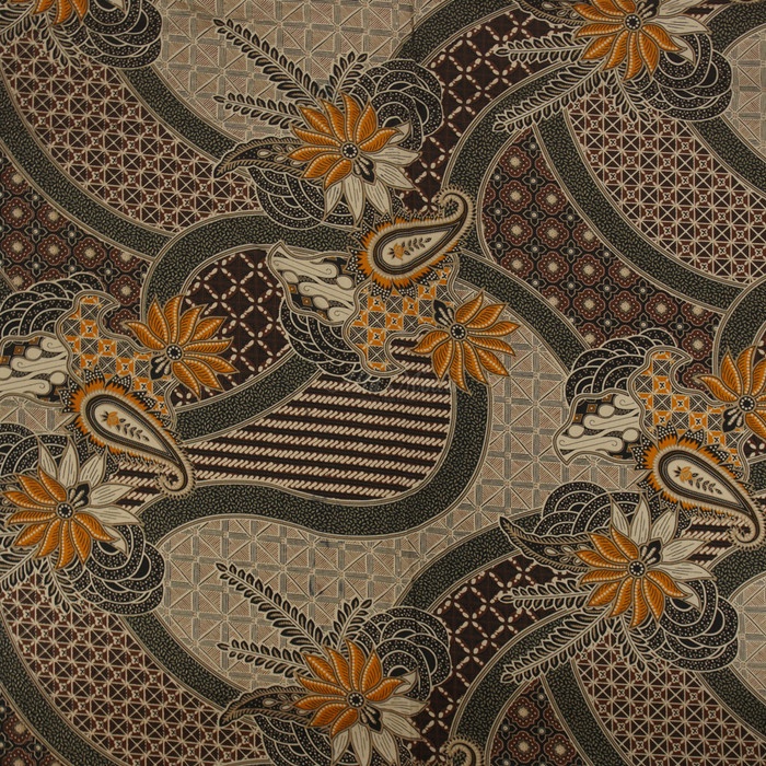 Jual Katun Batik Coksu Motif Paisley Tujuh Rupa Orange Hitam (Alta Moda ...