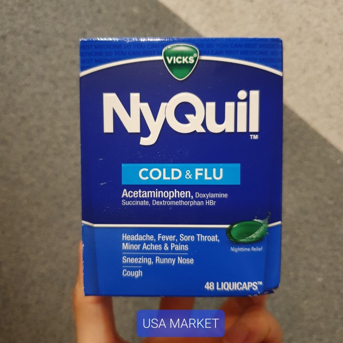 Jual Vicks Nyquil Cold And Flu Night Time Relief Obat Flu 12 Kapsul ...