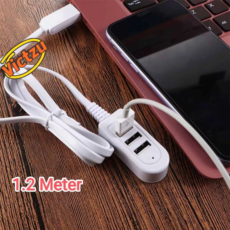 Jual USB Hub 3 Port 120 CM Sambungan USB Support Charging HP 2A ...