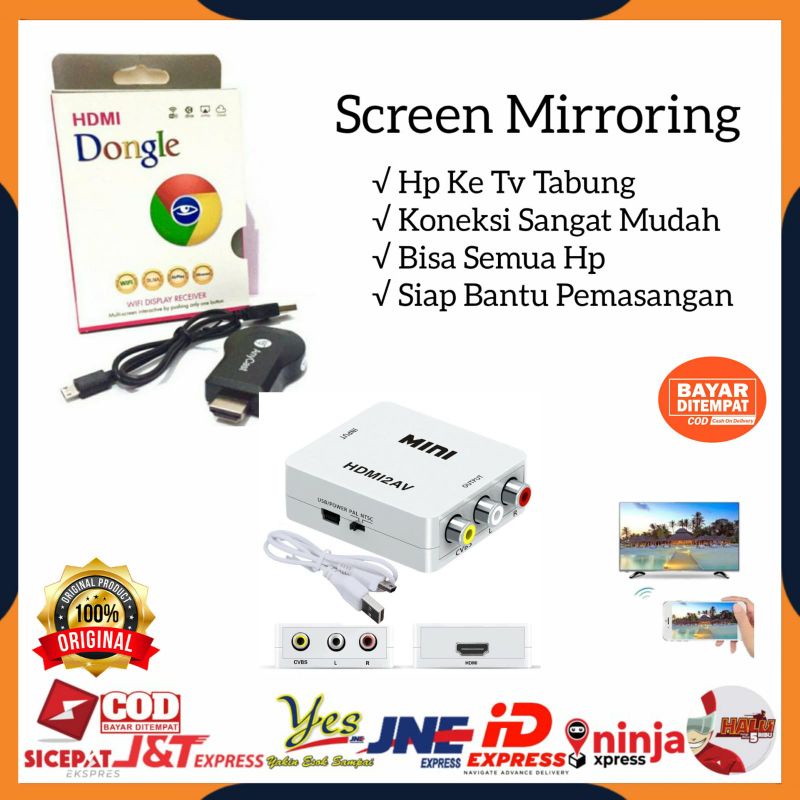 Jual [COD] PAKET DONGLE ANYCAST DARI HP KE TV TABUNG / ANYCASH DONGEL ...
