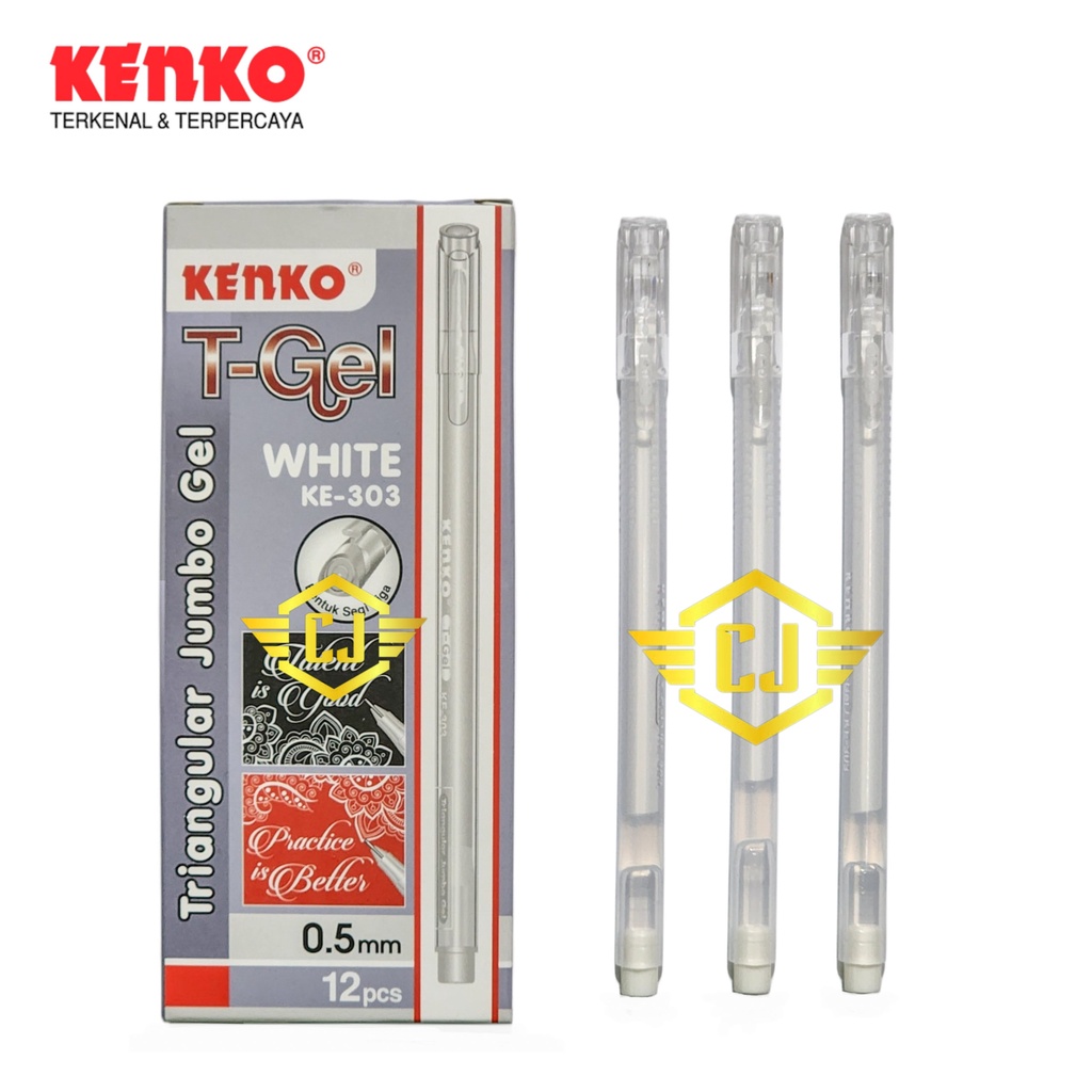 Jual 1 LSN / 12 PCS Gel Pen KENKO KE-303 T-GEL Triangular Jumbo Gel 0.5mm | Shopee Indonesia