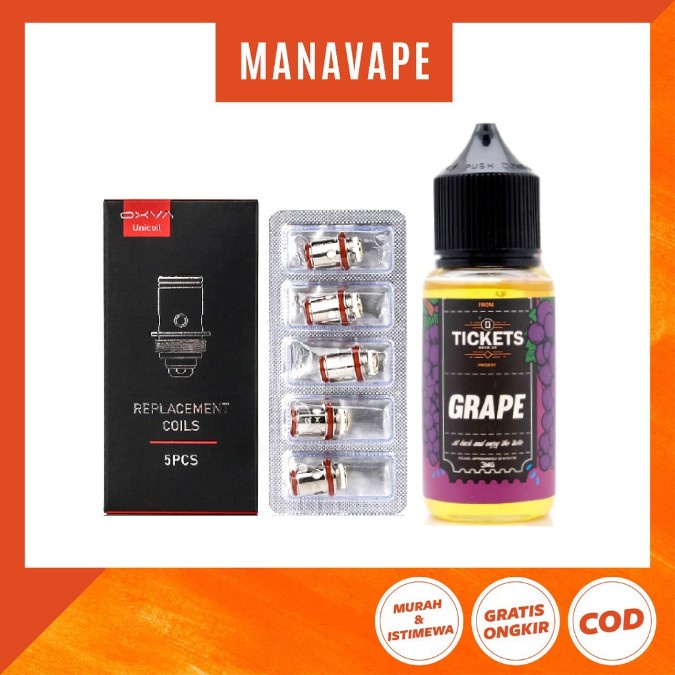 Jual COIL OXVA ORIGIN UNICOIL AUTHENTIC + LIQUID TICKET 60ML | Shopee ...