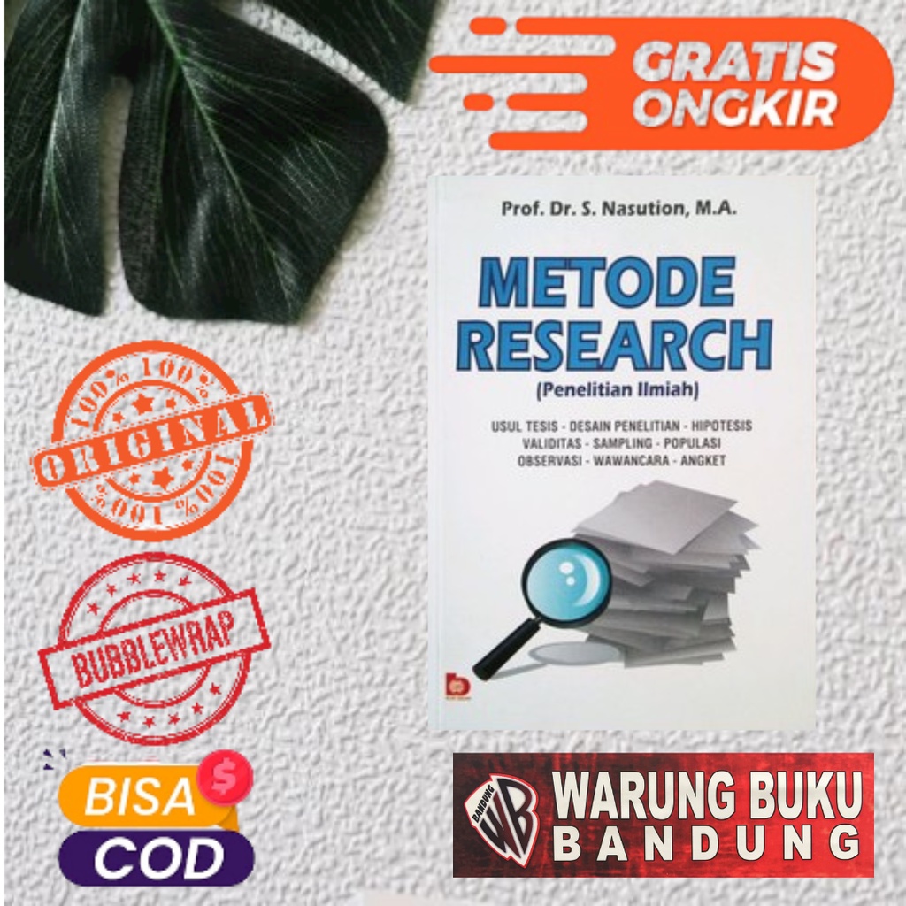 Jual BUKU METODE RESEARCH PENELITIAN ILMIAH - NASUTION | Shopee Indonesia