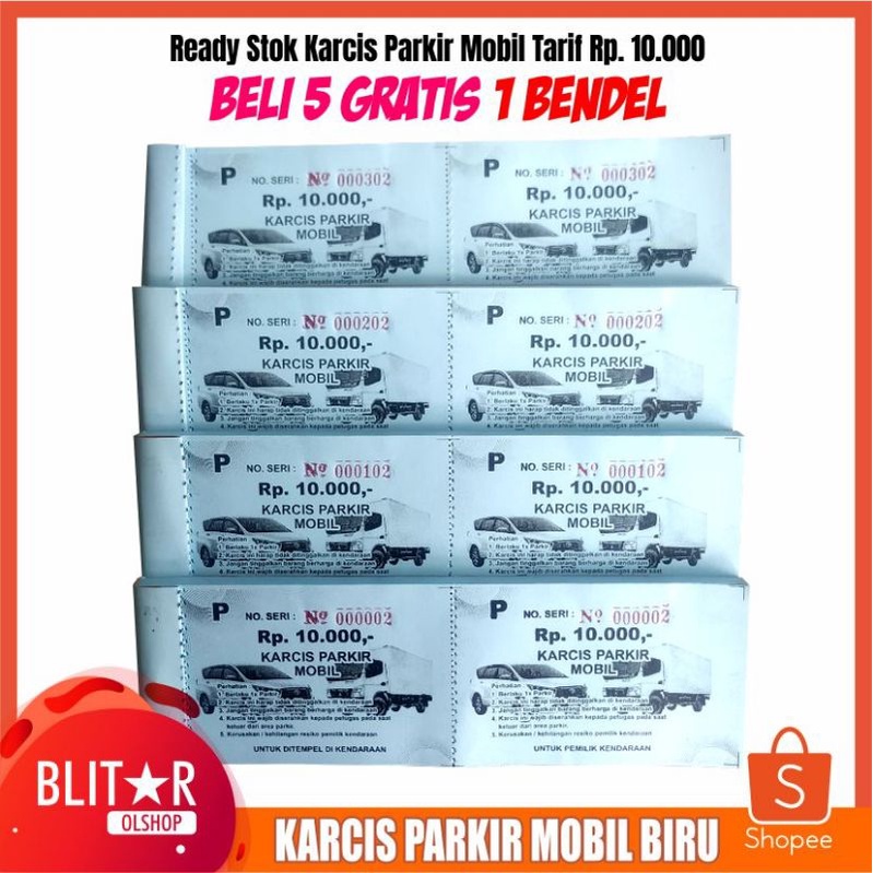 Jual Karcis Parkir Mobil Tarif 10 Ribu Best Seller | Shopee Indonesia