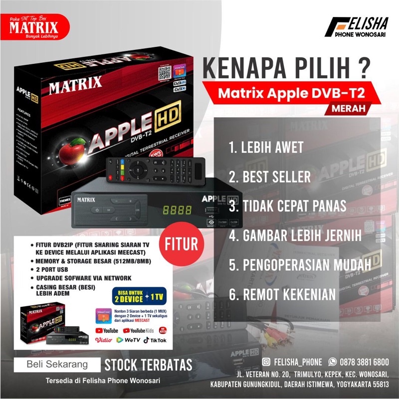 Jual SET TOP BOX MATRIX APEL MERAH STB MATRIK | Shopee Indonesia