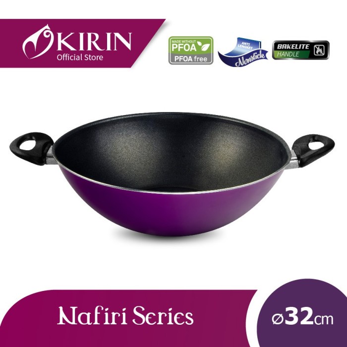 Jual Kirin Wok NAFIRI 32cm Teflon Classic / Kuali Teflon NAFIRI 32cm ...