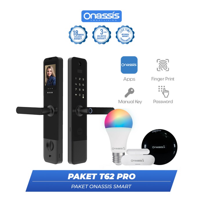 Jual ONASSIS SMART BUNDLING SMART LOCK T62 PRO CAMERA BUILT IN | Shopee ...
