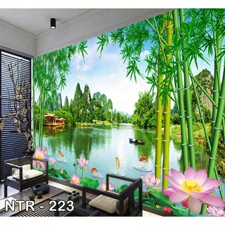 Jual Wallpaper Custom 3D Pemandangan Alam Sticker Pegunungan Stiker ...