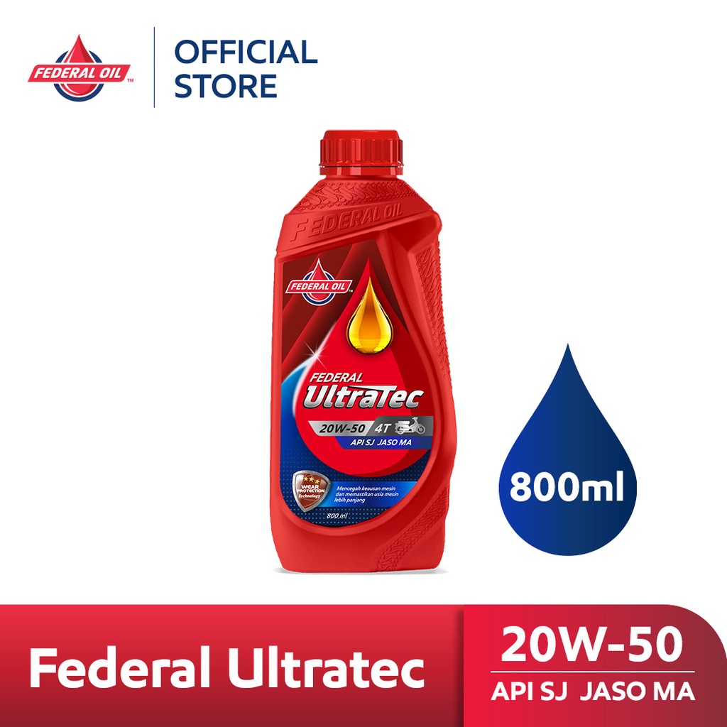Jual FEDERAL OIL Ultratec 20W-50 0.8L 800ml - Oli Motor Non Matic 4T ...