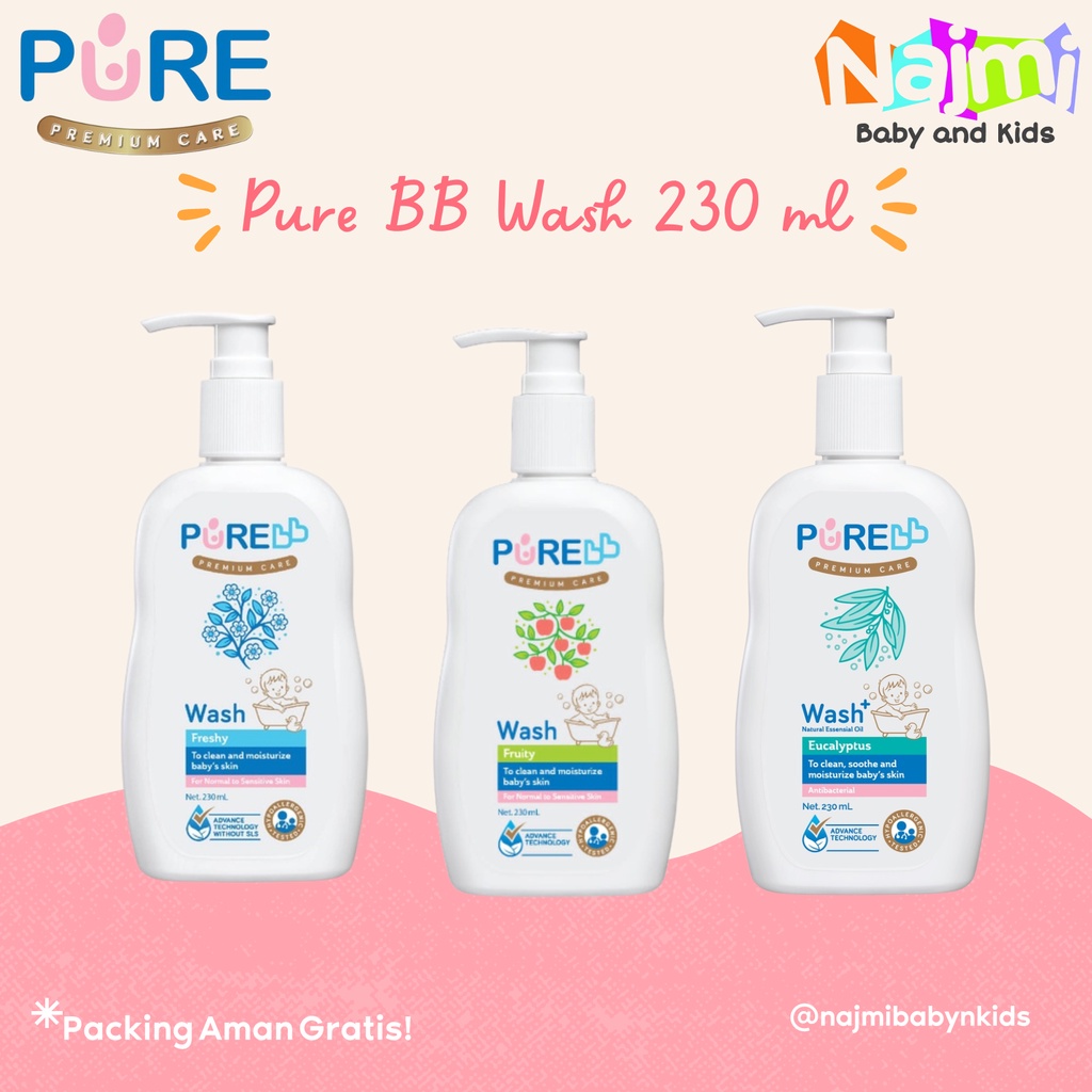Jual PureBB Pure BB Baby Wash Fruity dan Freshy Eucalyptus 230ml Botol Pump | Shopee Indonesia