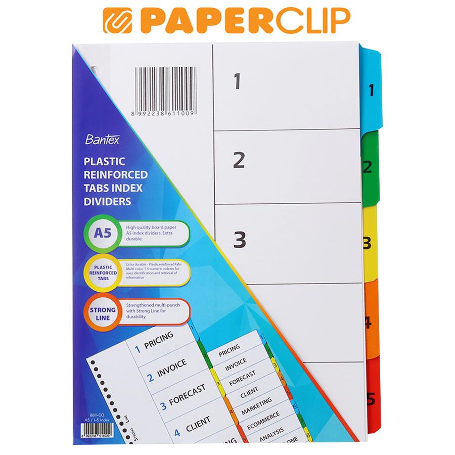 Jual INDEX / PEMBATAS FILE NOTE A5 BANTEX 8611 1-5 | Shopee Indonesia