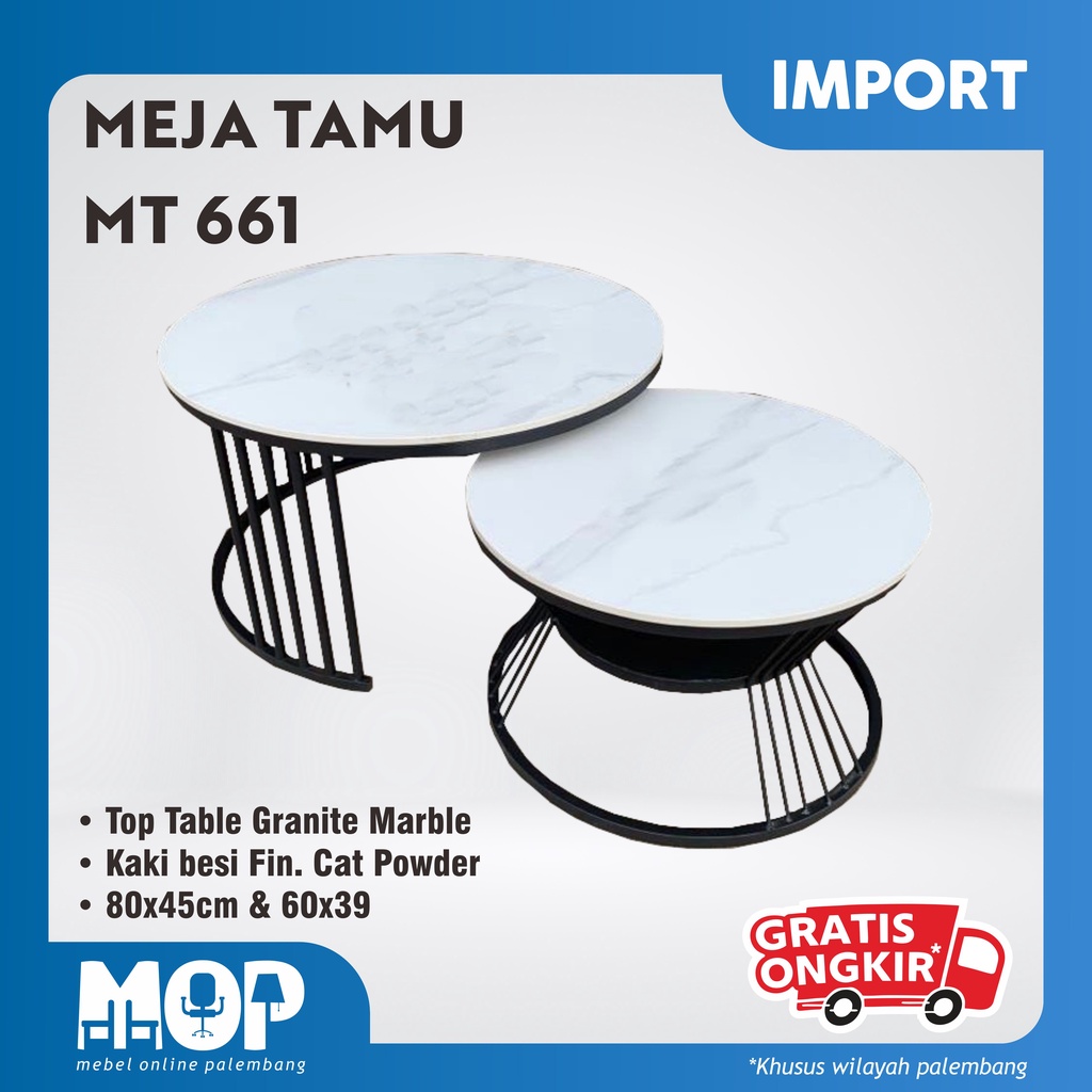 Jual Meja Tamu Marble Coffee Table MT Meja Tamu Bulat Meja Kopi MT 661 ...