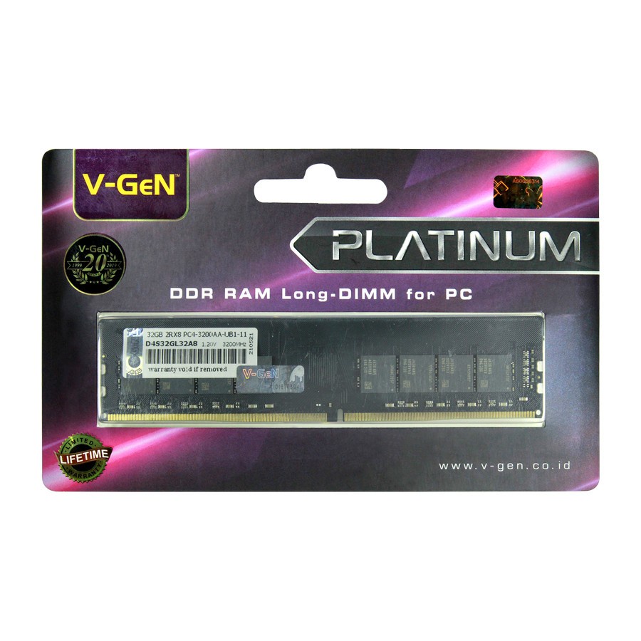 Jual RAM PC VGeN DDR4 32GB 3200MHz PC25600 Memory V-GeN PLATINUM ...