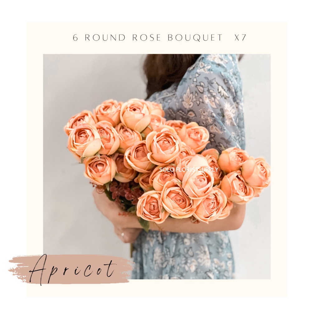 Jual ROUND ROSE BOUQUET X7 Bunga Mawar Rose Paris Kombinasi x12(satuan) Bunga Artificial Bunga ...