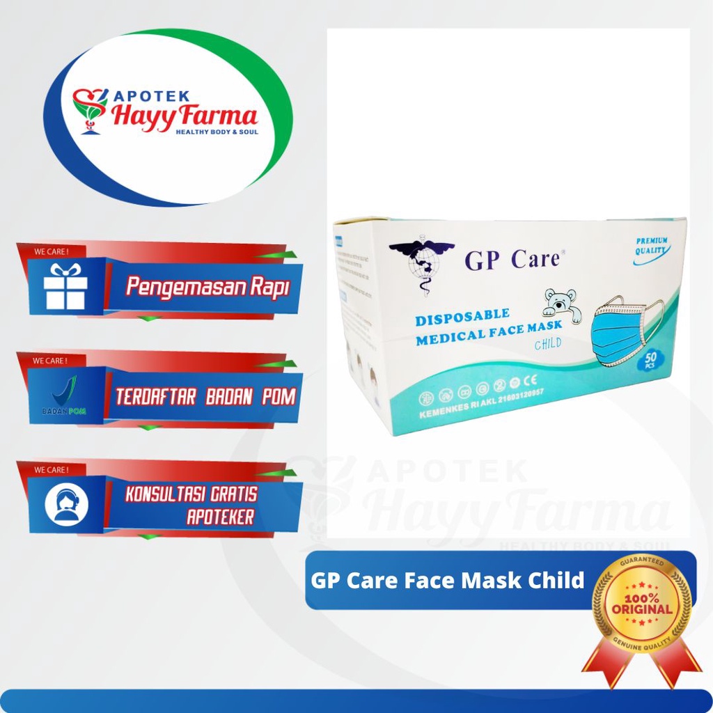 Jual GP Care Disposable Medical Face Mask Child ( Masker Anak karakter) | Shopee Indonesia
