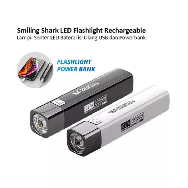 Jual Senter Smiling Shark Flashlight rechargeable | Shopee Indonesia
