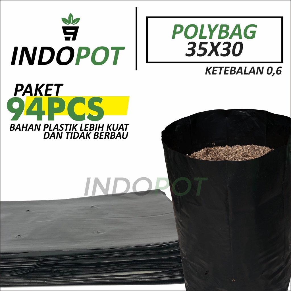 Jual Paket Polibag (94pcs) Ukuran 35x30 Tebal 0,6mm Polybag Bunga Pohon ...