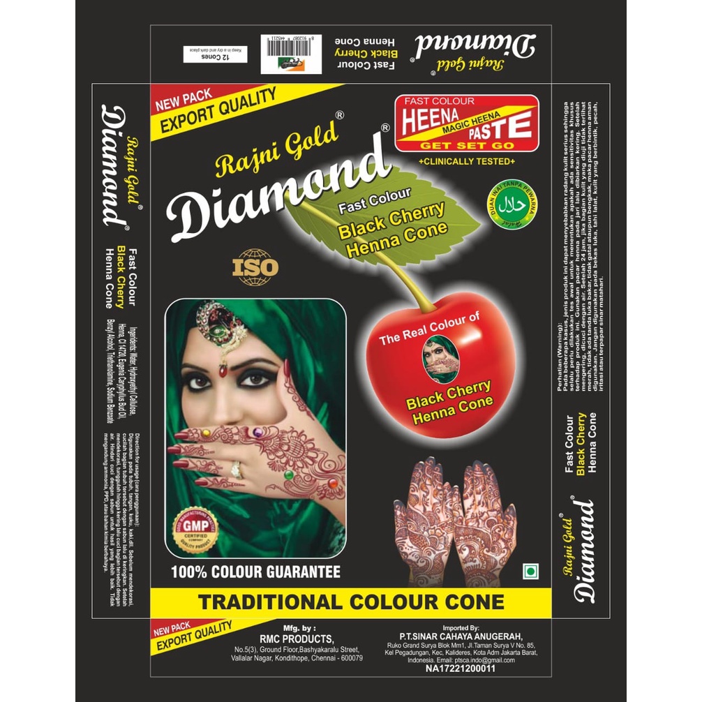 Jual HENNA HENNA DIAMOND RAJNI GOLD (PERBOX) | Shopee Indonesia