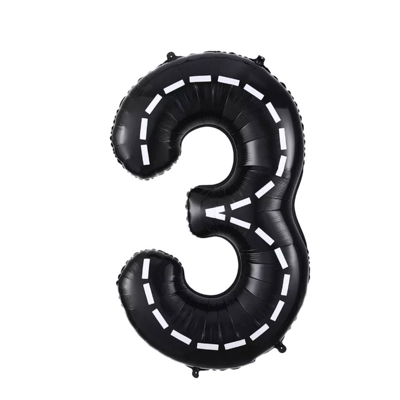 Jual BALON ANGKA HITAM RACING 80cm (Cara Pasang Stripes ada di ...