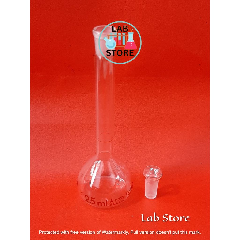 Jual Labu ukur 25ml Iwaki / Volumetric Flask 25ml Iwaki / Labu ukur ...