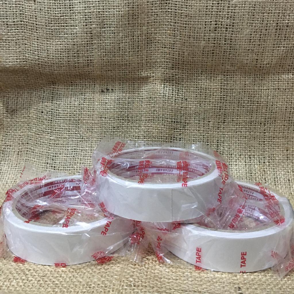Jual DOUBLE TAPE MURAH 1/2 INCH DAN 1 INCH DOUBLE TIP DOUBLE TAPE PUTIH ...